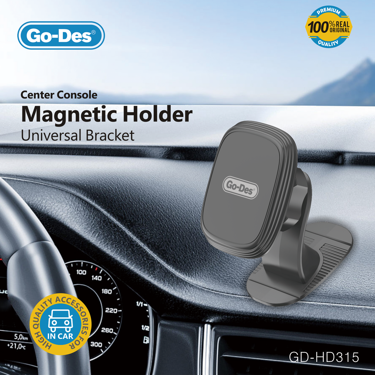 Go-Des Mini Magnetic Car Phone Holder with 360 Degree Rotation and Str ...
