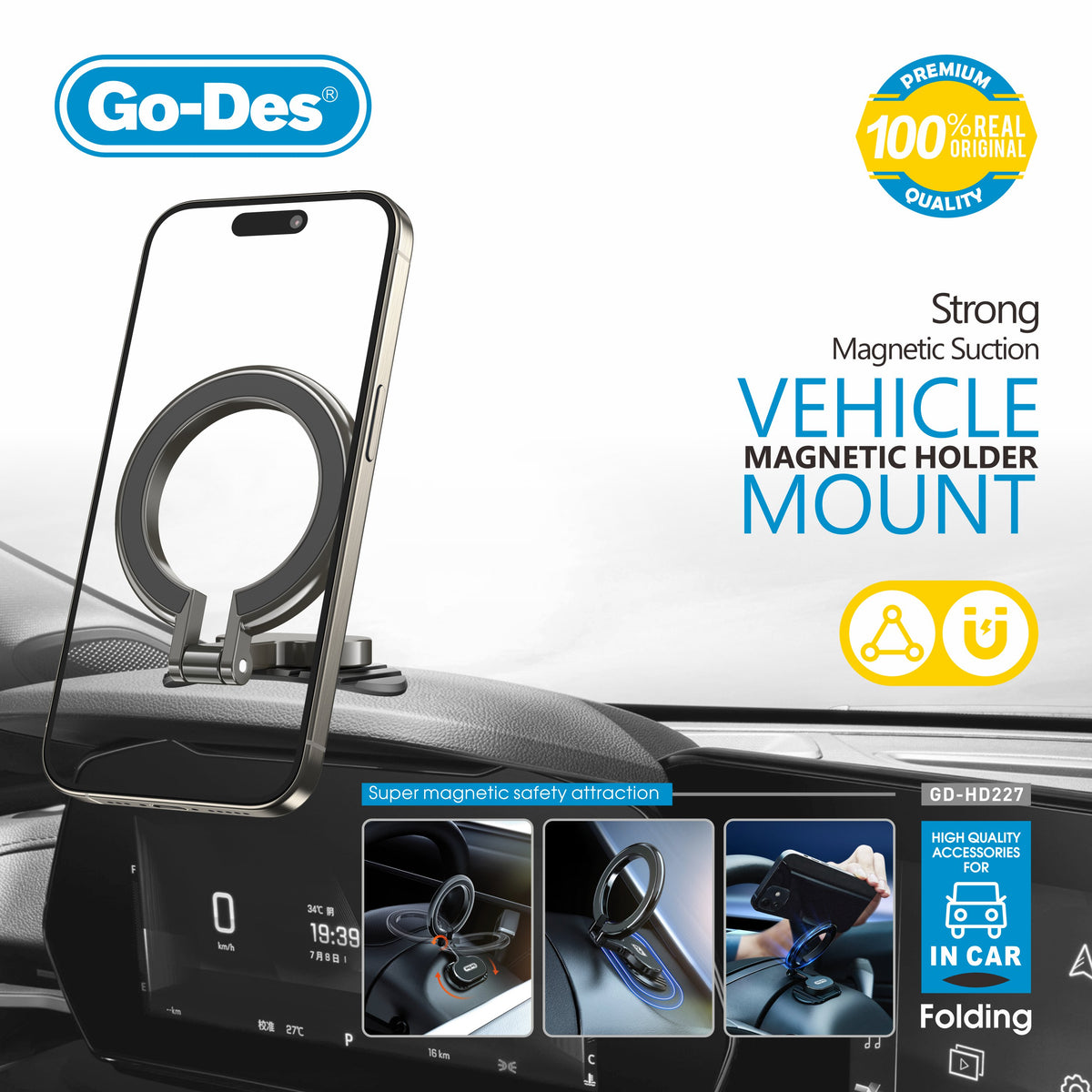 Go-Des MagSafe Magnetic Car Phone Holder 360 Rotation Aluminum Alloy M ...