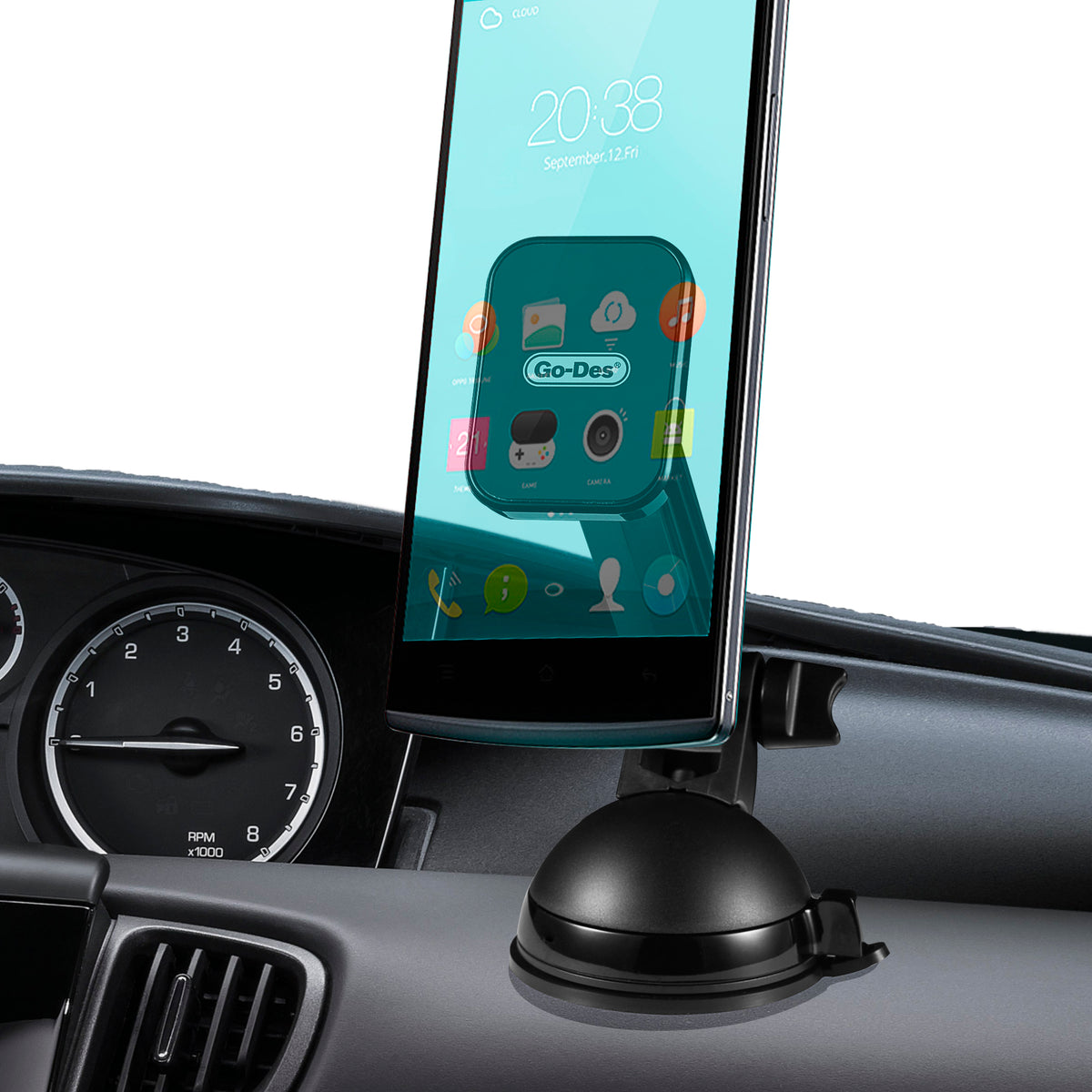 Go-Des 2-in-1 Magnetic Phone Holder with Telescopic Arm Dashboard Wind ...