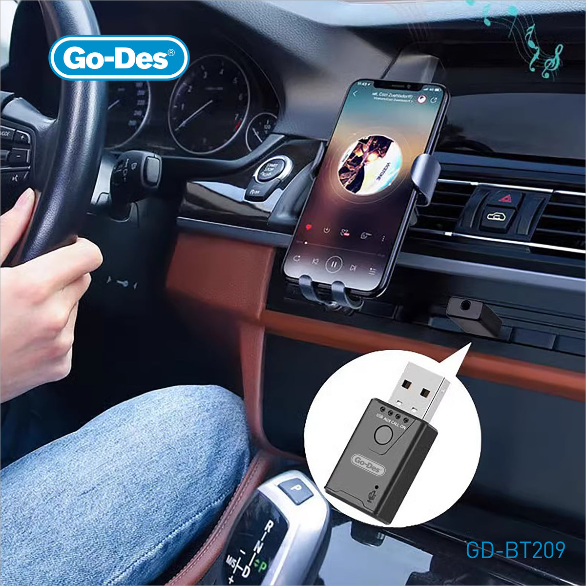 Go-Des Wireless Bluetooth V5.4 Audio Receiver AUX Adapter for Music Ca ...